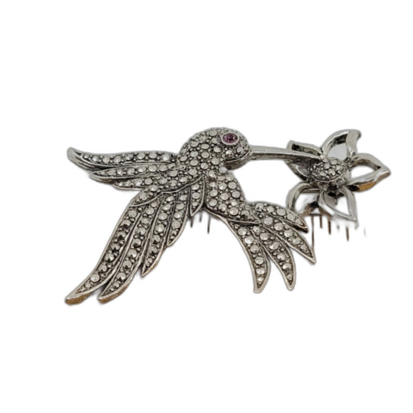 Avon | Jewelry | Vintage Avon Hummingbird Marcasite Brooch Pin | Poshmark
